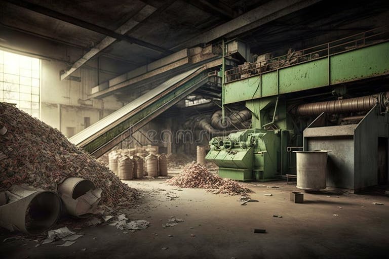 Processing Plant, Where Sorted Recyclables are Cleaned and Prepared for Reuse Stock Illustration ...