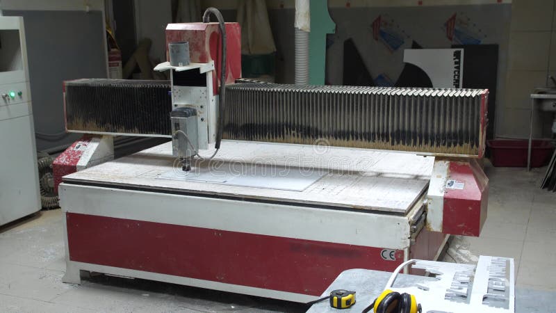 Processing of Plastic with a Milling Machine at the Factory. CNC ...