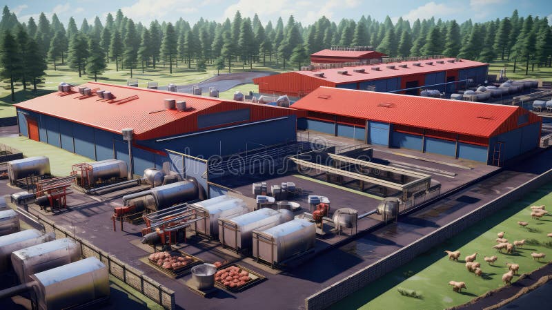 Processing poultry plant stock illustration. Illustration of poultry ...