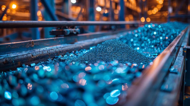 Processing of Raw Materials in a Manufacturing Facility with Blue Toned ...