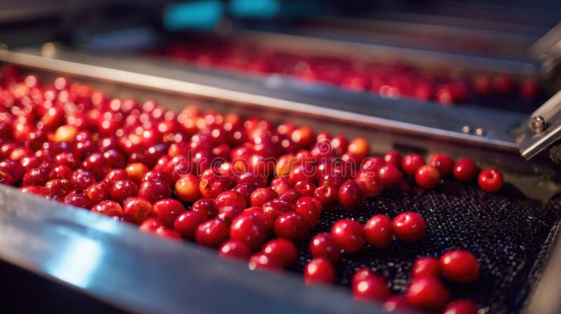 Processing of Ripe Coffee Cherries in a Modern Facility during Daylight ...
