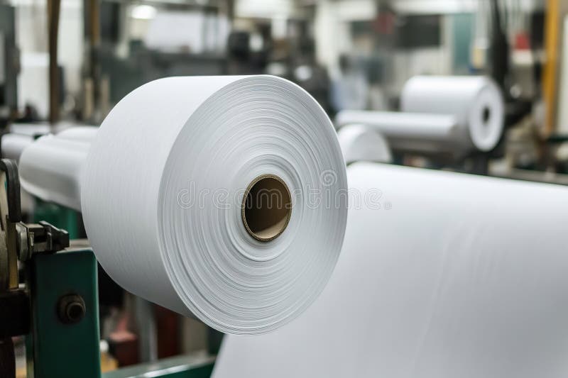 Processing Roll of Paper on Advanced Machinery in Manufacturing ...
