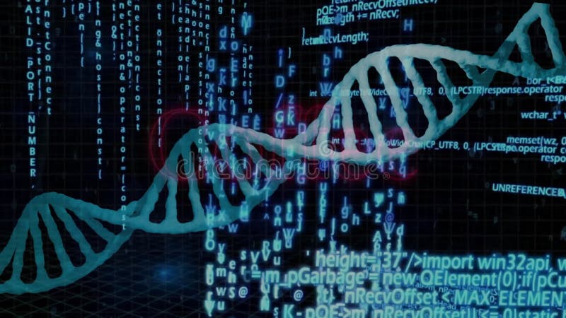 Processing Scientific Data, DNA Strand and Binary Coding in Animation Stock Footage - Video of ...