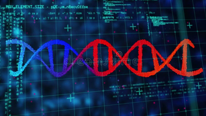 Processing Scientific Data Dna Strand And Binary Coding In Animation