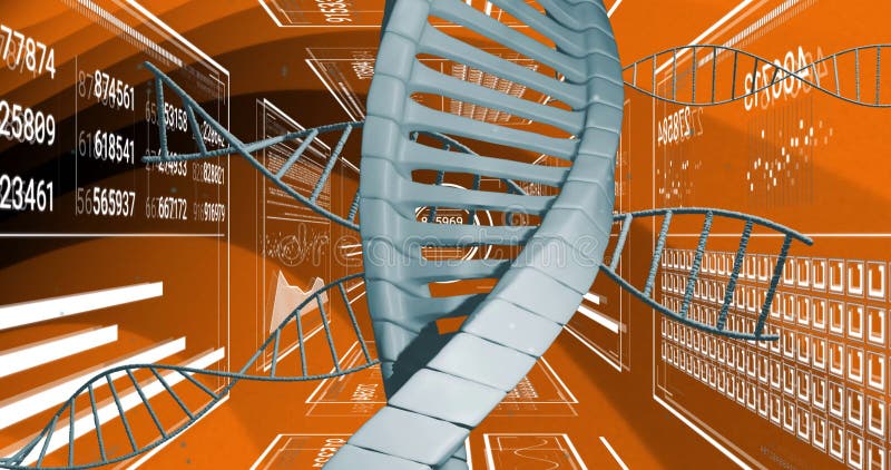 Processing Scientific Data Dna Strand And Binary Coding In Animation Stock Video Video Of
