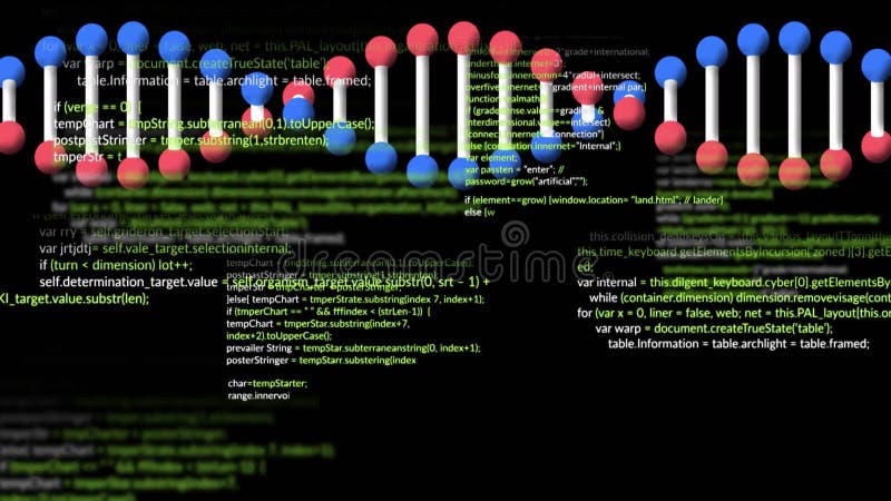 Processing Scientific Data Dna Strand With Binary Coding In Animation Stock Footage Video Of