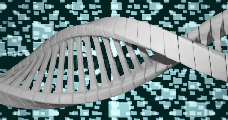 Processing Scientific Data Dna Strand And Binary Coding In Animation