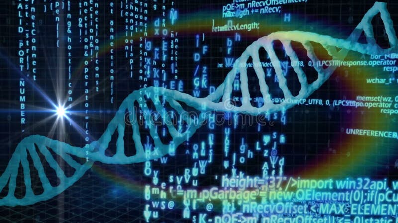 Processing Scientific Data Dna Strand With Binary Coding In Animation Style Stock Video Video