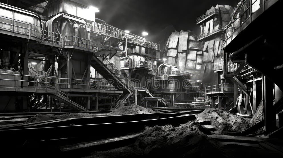 Processing silver ore stock illustration. Illustration of operation ...