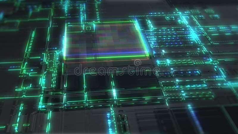 Processing Stream Lines Fast Running on Digital Circuit Board Stock ...