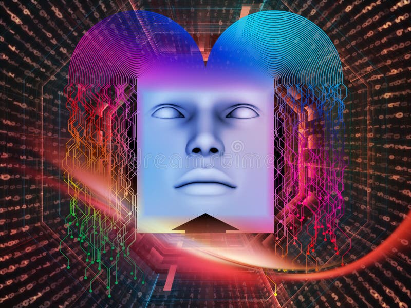 Processing Super Human AI stock illustration. Illustration of input ...