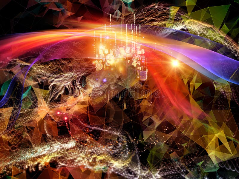 Processing Virtual World stock illustration. Illustration of cloud ...