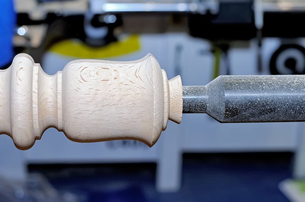 Processing of Wood Billets in a Machine Stock Photo - Image of billet ...