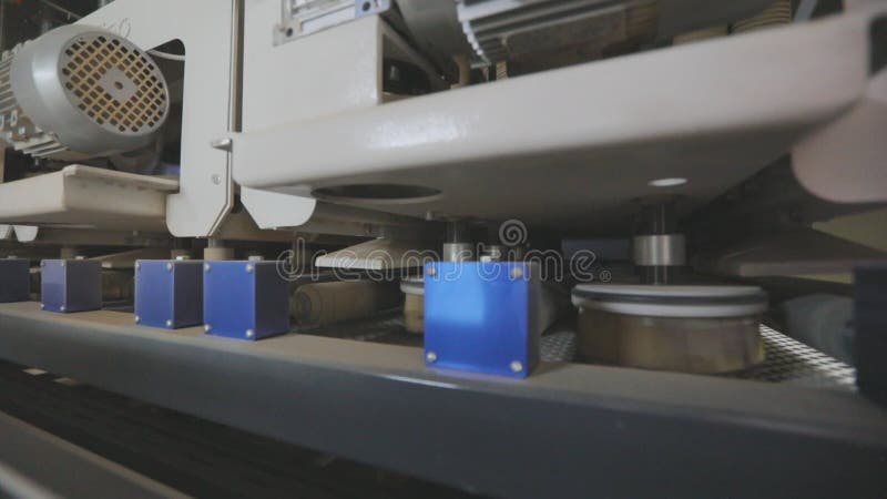 Processing Wood Blanks on a Conveyor Line. Automated Production Line in ...