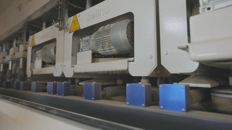 Processing Wood Blanks on a Conveyor Line. Automated Production Line in ...