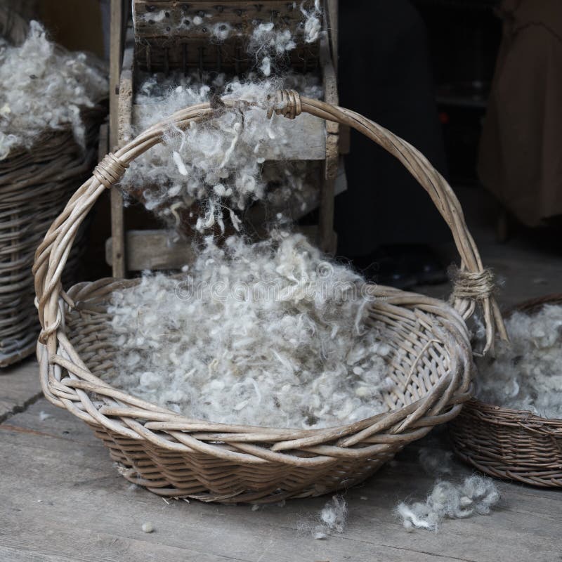 The Processing of Wool by Hand Stock Photo - Image of craft, processing ...