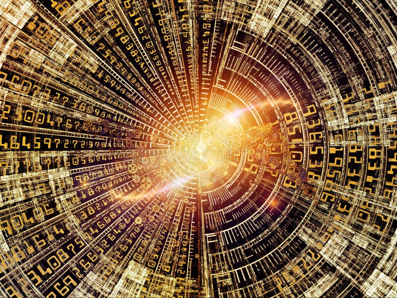 Processing World of Numbers Stock Illustration - Illustration of digit ...