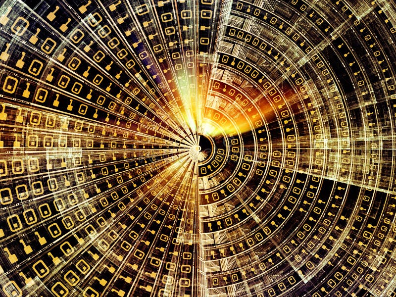 Processing World of Numbers Stock Illustration - Illustration of disc ...