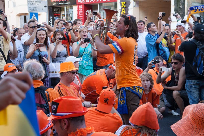 Dutch Soccer Fans Going Crazy Editorial Stock Image - Image of flags ...