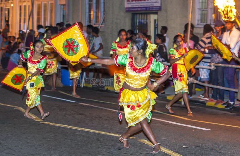 Procession of the Paththii Devala Dancers Move through the Streets of ...