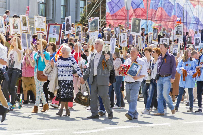 Procession of the People in Immortal Regiment on Annual Victory Day ...