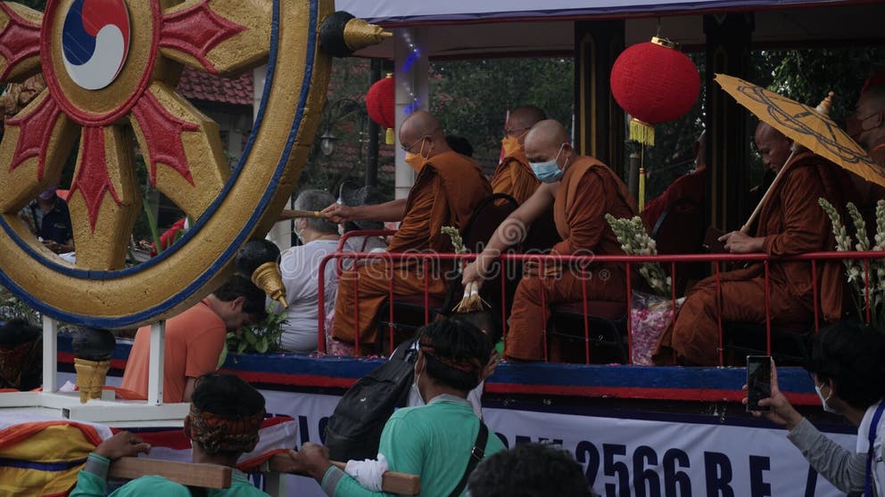 The Procession during the Vesak Celebration Procession is Crowded by ...