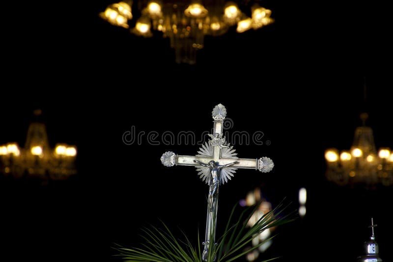 Processional cross stock image. Image of holy, altar - 132364383