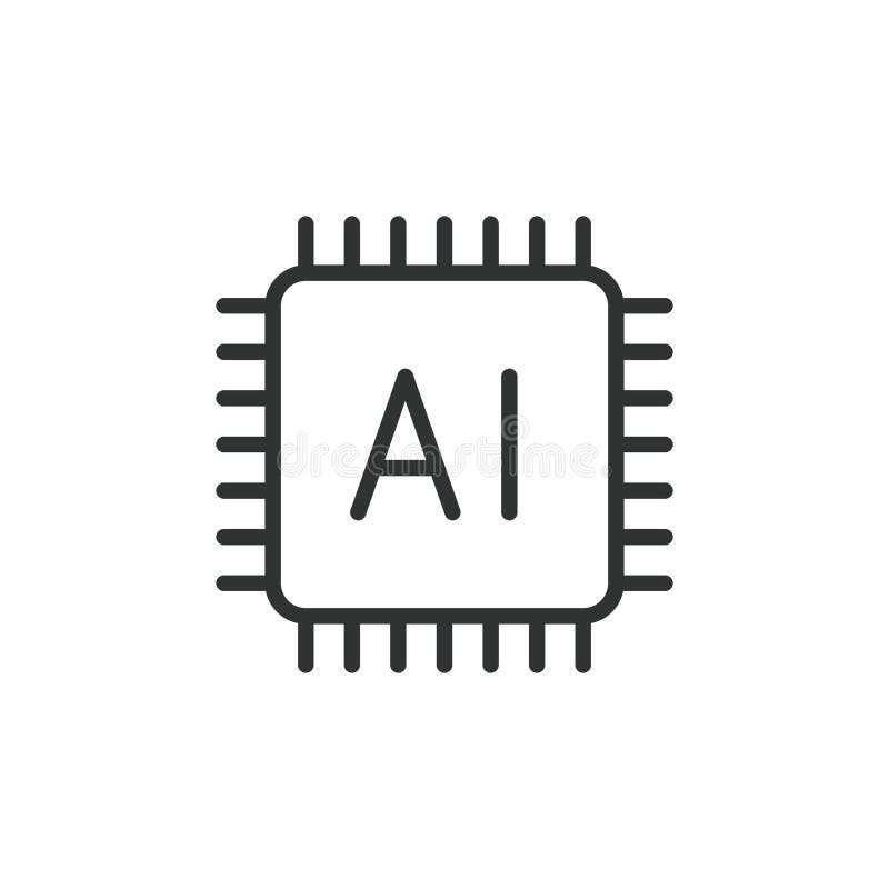 Processor AI, Icon in Line Design. Processor, AI, Technology, Chip ...