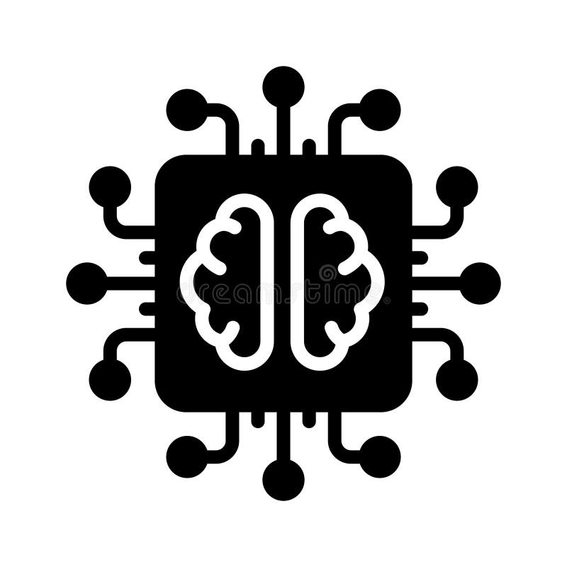 A Processor Chip Brain, Concept of Brain Processor Vector Icon Stock Vector - Illustration of ...
