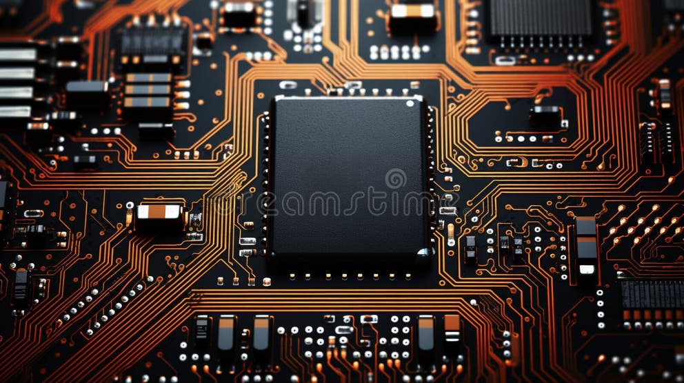 Processor Chip on Computer Circuit Board. Pinnacle of Tech Engineering ...
