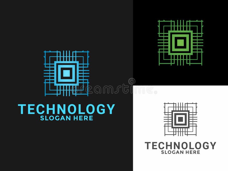 Processor Chip Computer Logo Template. Circuit Technology Logo Vector ...