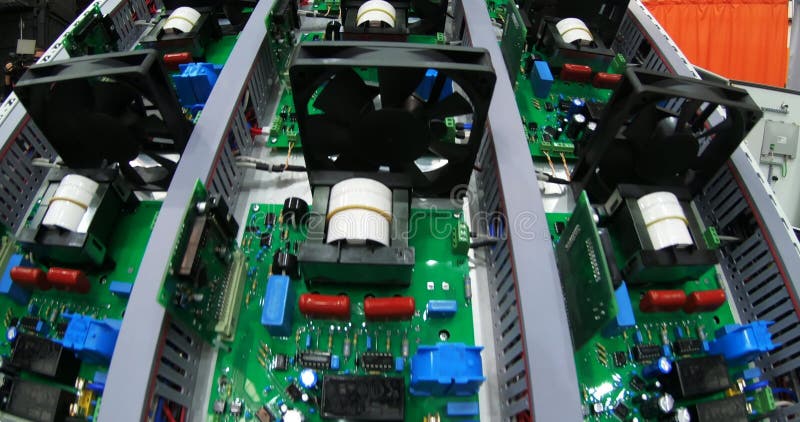 Processor Chip and Cooler Fan on the Motherboard. High-tech Processing ...