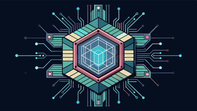 Processor Chip Form Lines, Triangles and Particle Style Design ...