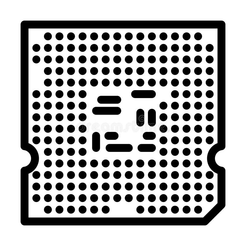 Processor Chip Gaming Pc Line Icon Vector Illustration Stock ...