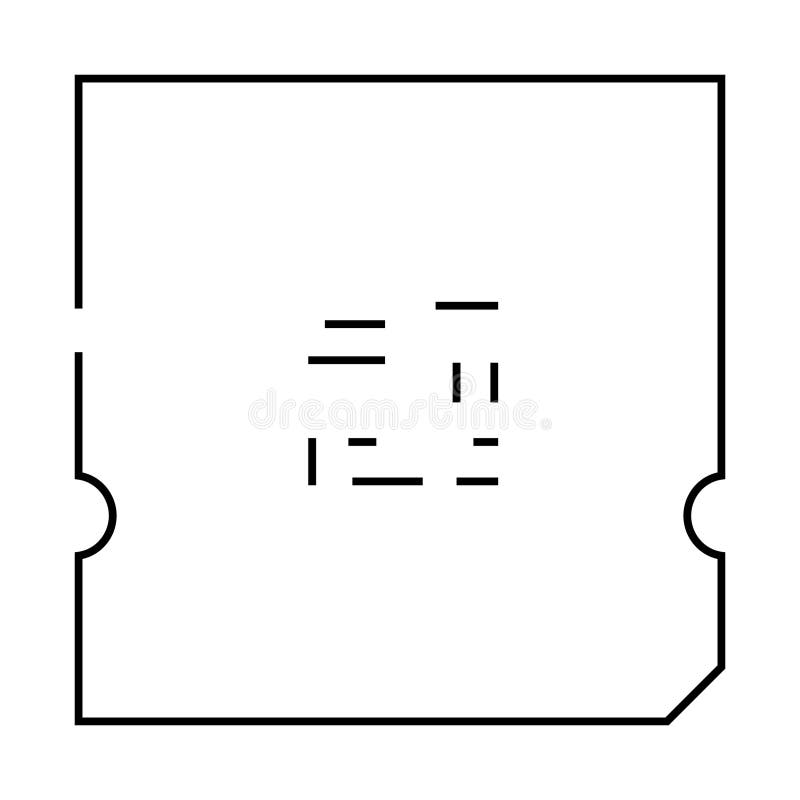 Processor Chip Gaming Pc Line Icon Vector Illustration Stock ...