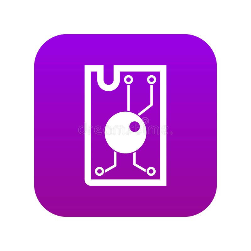 Processor Chip Icon Digital Purple Stock Vector - Illustration of ...