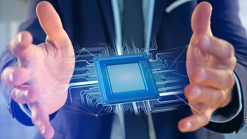 Processor Chip and Network Connection - 3d Render Stock Image - Image ...