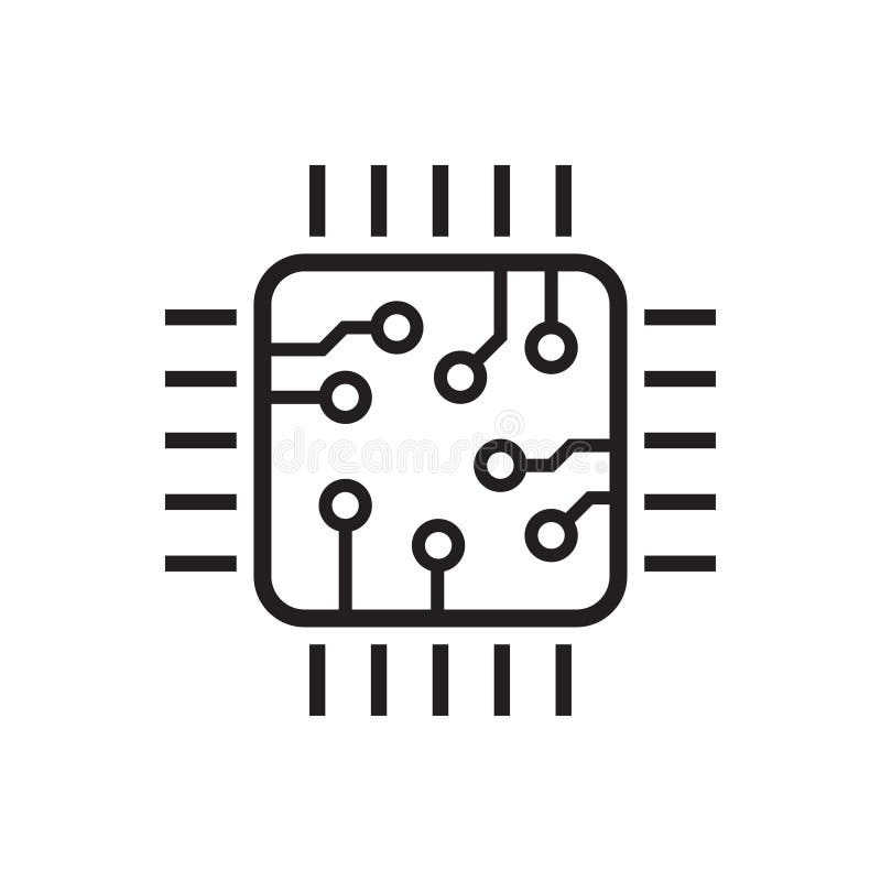 Processor Chip Vector Icon for Graphic Design, Logo, Web Site, Social ...