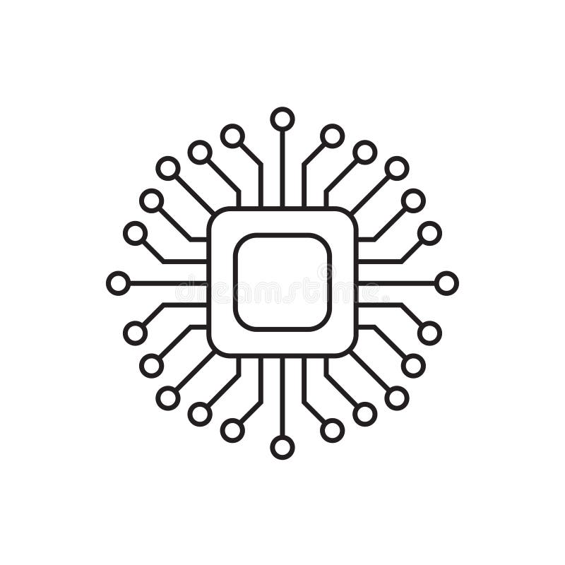 Processor Chip Vector Icon for Graphic Design, Logo, Web Site, Social ...