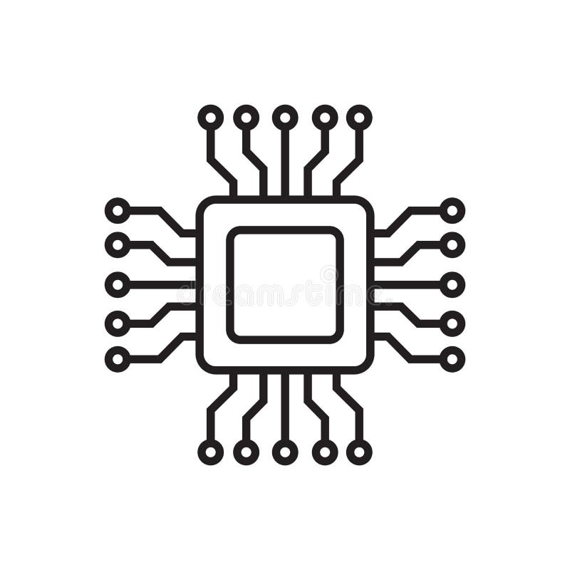 Processor Chip Vector Icon for Graphic Design, Logo, Web Site, Social ...