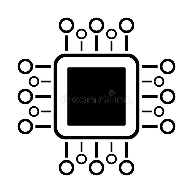 Processor Chip Vector Icon for Graphic Design, Logo, Web Site, Social ...