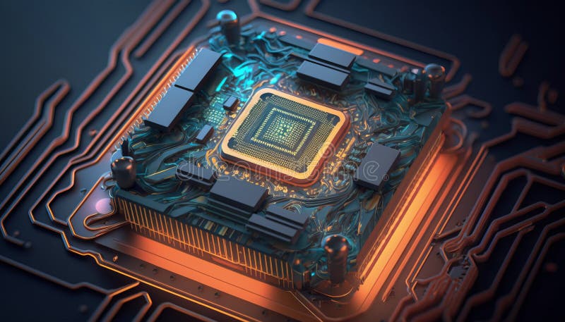 Processor Chipset and Circuit Board Background, Generative AI Stock ...