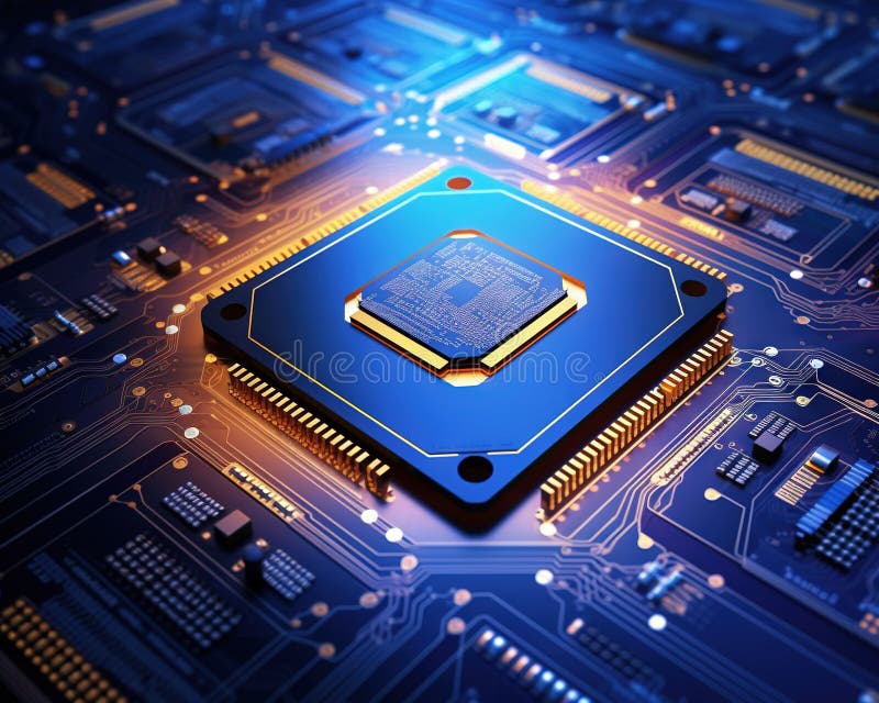 The Processor on the Circuit Board is Inside the Computer. Stock ...