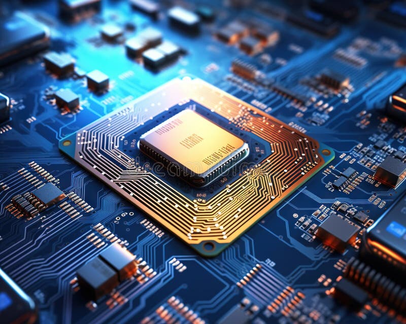 The Processor on the Circuit Board is Inside the Computer. Stock ...