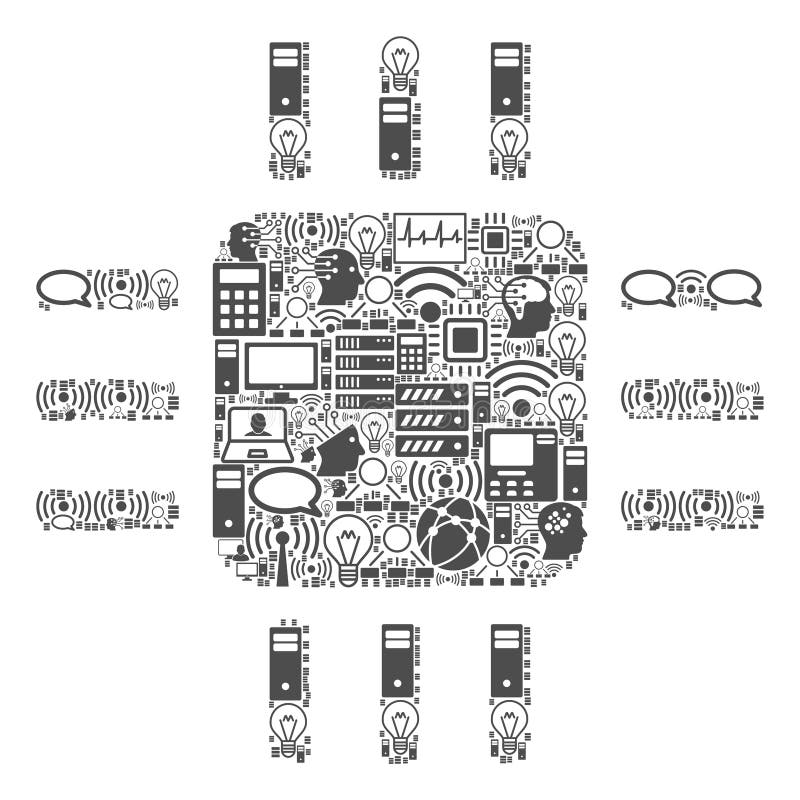 Processor Collage Icon for BigData and Computing Stock Vector ...