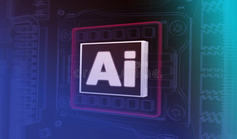 Processor on Computer Board with the Inscription AI Stock Illustration ...