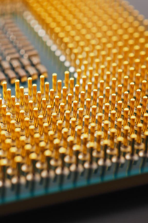 Processor of Computer Close Up. Microprocessor and Semiconductors ...