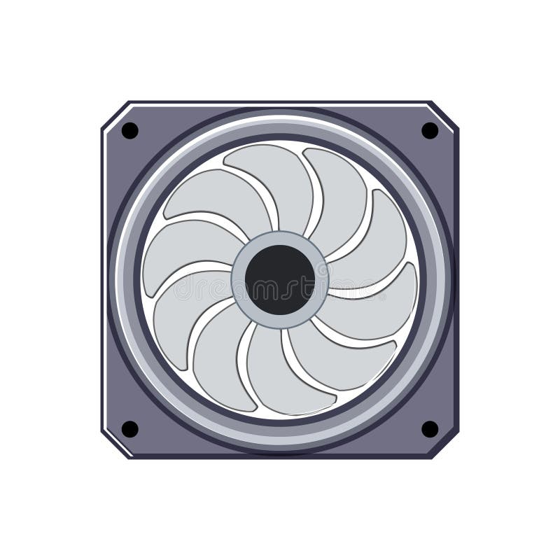 Processor Cooling Fan Pc Cartoon Vector Illustration Stock Vector ...
