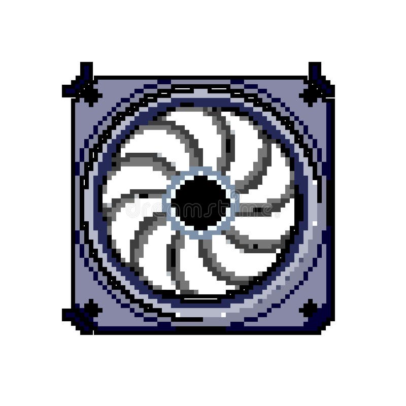 Processor Cooling Fan Pc Game Pixel Art Vector Illustration Stock ...