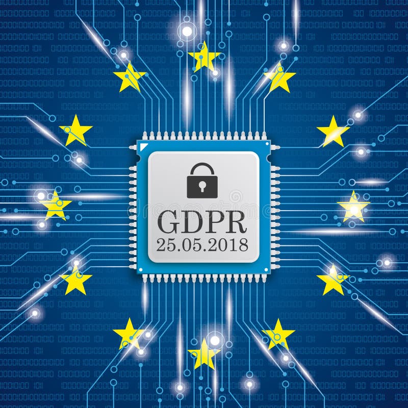 Microchip Processor GDPR stock vector. Illustration of counselor ...